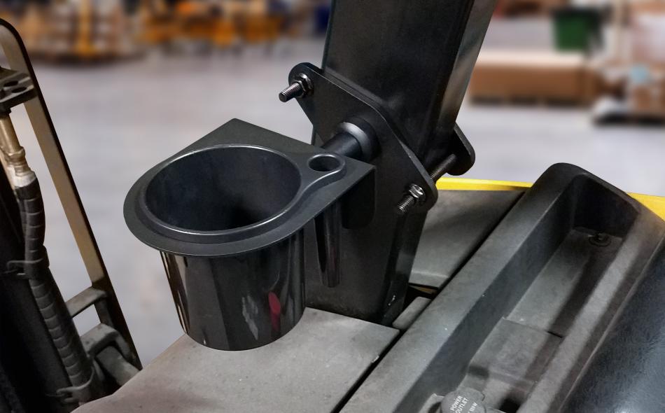 Fixed Forklift Cup Holder Mount | www.Goldfingers.app